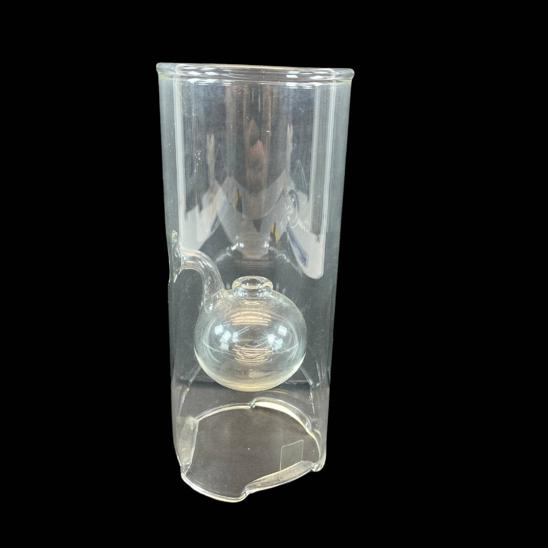 Wolford Handblown Oil Glass Lamp 9 Inch Stems Wick Bulb Bowl Artglass ...