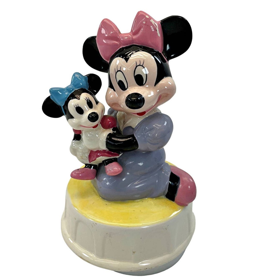 Vintage Schmid Disney Minnie Mouse Music Box 'rock A Bye Baby' Nursery ...