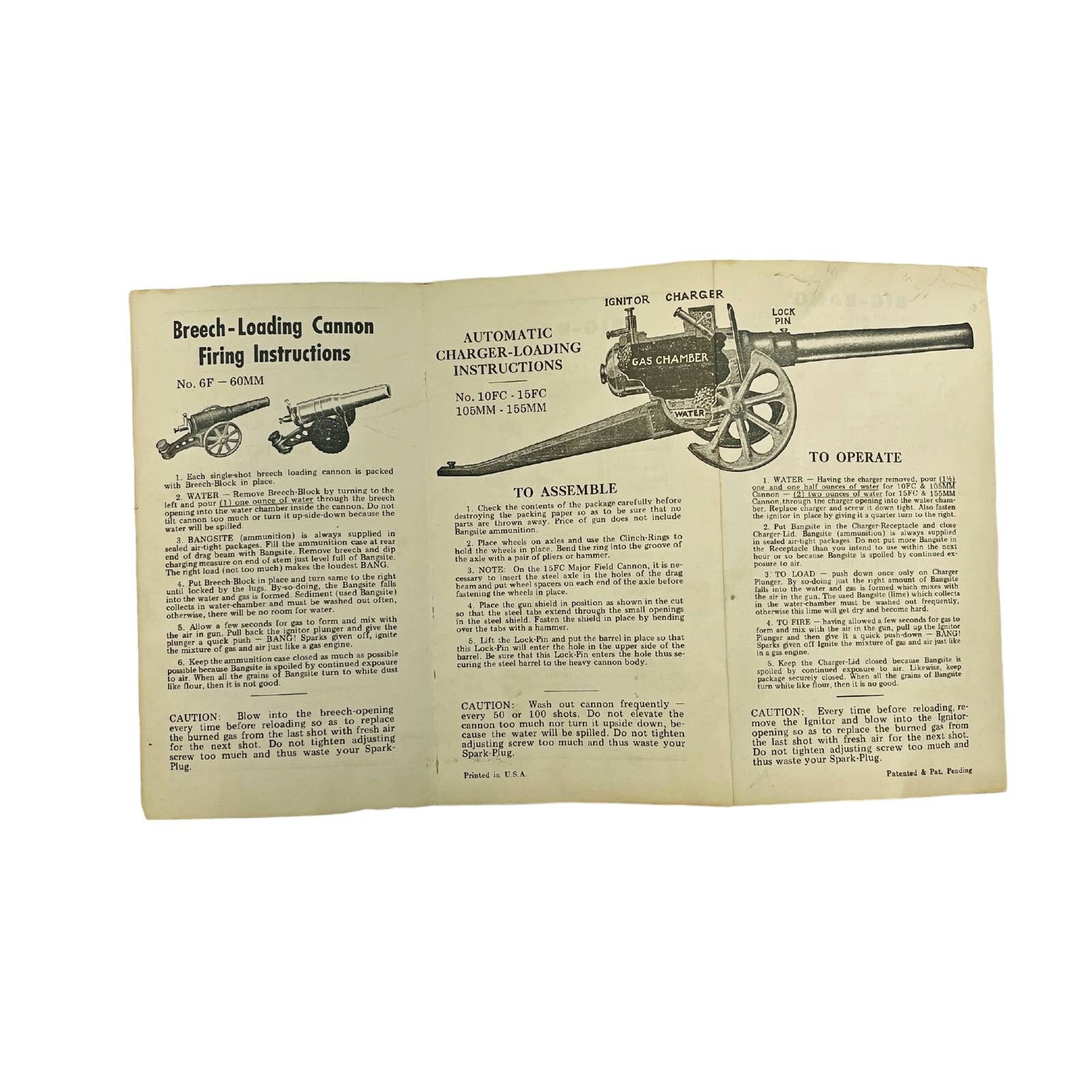 Vintage Conestoga Big Bang Parts List Order Form and Firing ...