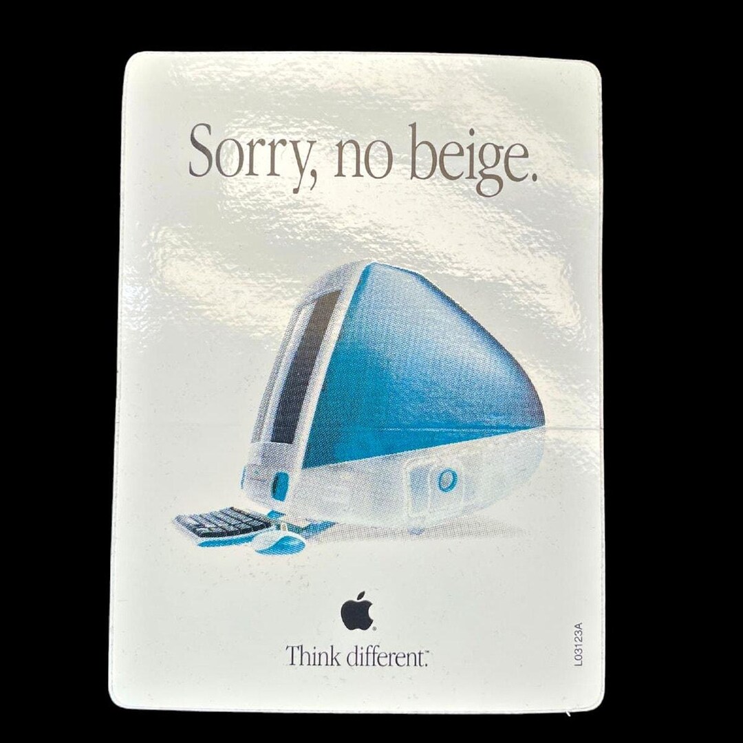 Vintage Apple Computer Imac Sticker Think Different "sorry, No Beige ...