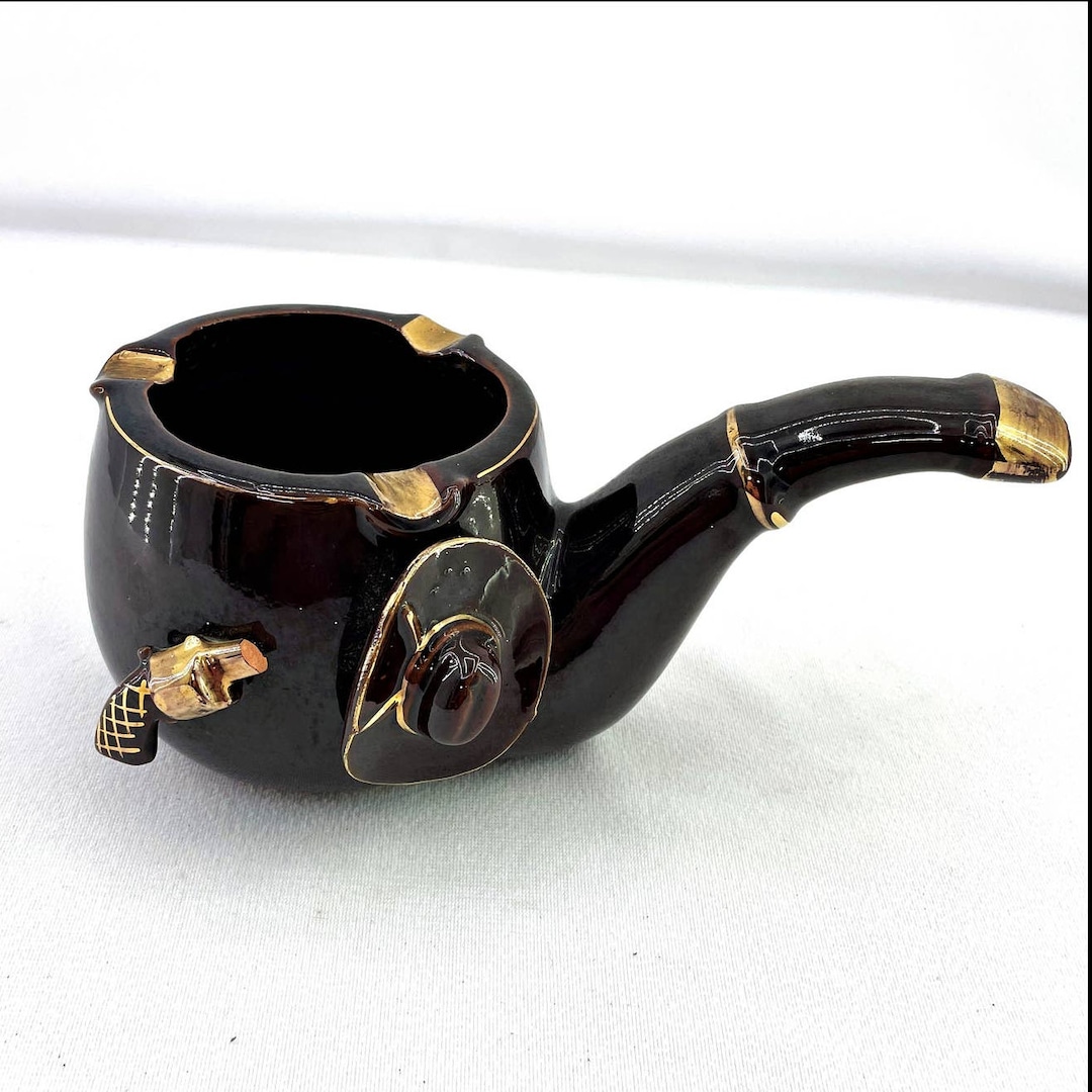 VTG Napco Japan Western Themed Pipe Shaped Ashtray Cowboy Hat RARE ...