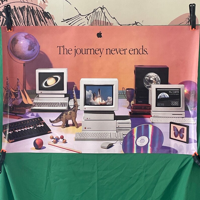 1990 Apple Computer Poster the Journey Never Ends Macintosh LC Apple ...