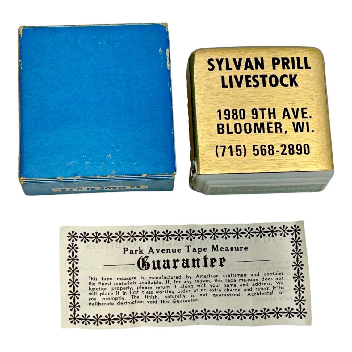 Vintage Sylvan Prill Livestock Bloomer Wisconsin Tape Measure Brushed ...