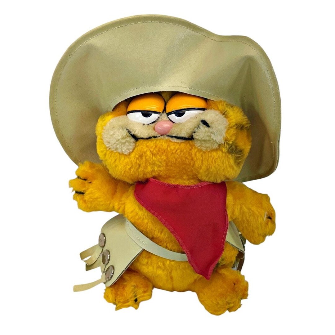 Vintage Plush Garfield Cowboy move Over Duke Dakin 1981 With Chaps Doll ...