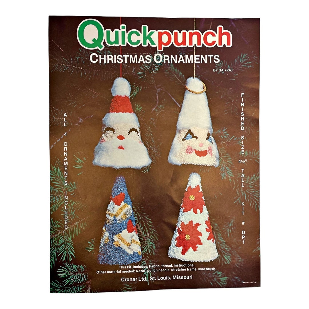 Vintage Quick Punch Christmas Ornaments Craft Kit by Cronar Dai Pat ...
