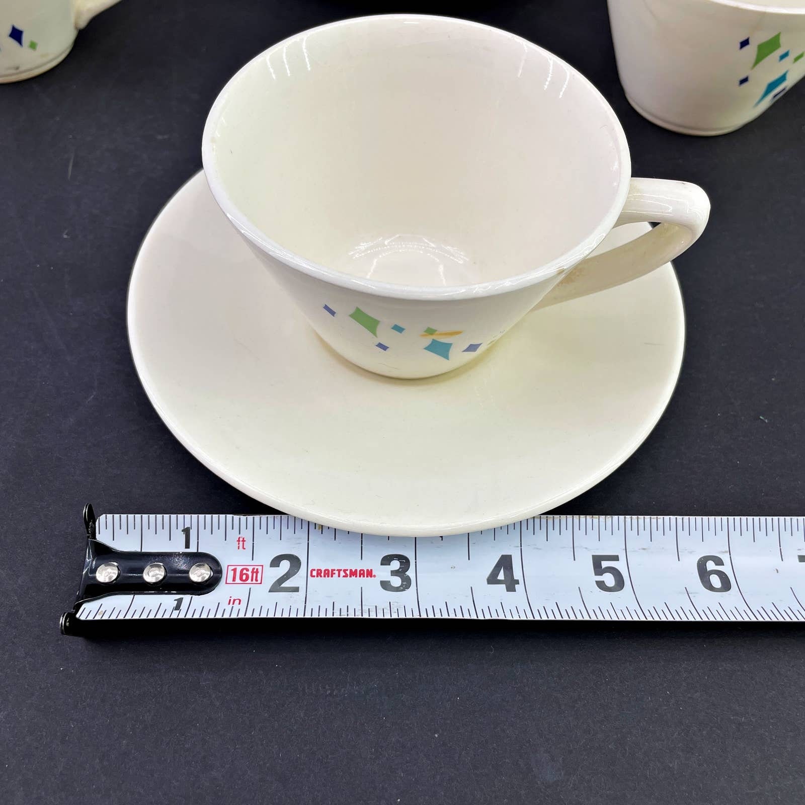 Mid Century Modern MCM Atomic Design Blues Greens Set 6 Tea - Etsy