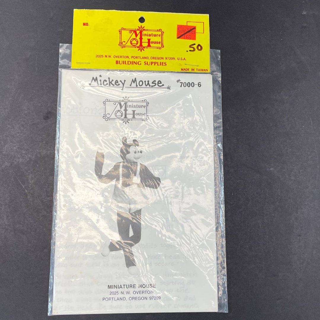 RARE NIP Miniature House Mickey Mouse Costume Pattern Instruction #7000 ...