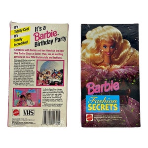VHS Lot of Barbie Tapes Birthday Party & Fashion Secrets VHS Factory ...