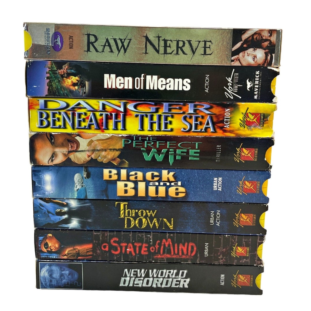 Lot of 8 York Entertainment VHS Tapes Action Thriller Yellow Shells - Etsy