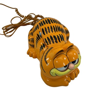 Garfield Cat Phone Vtg TYCO 80s Landline Telephone 1981 Eyes Open ...