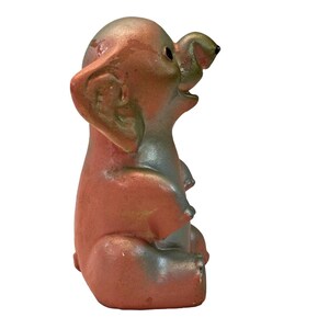 Vintage 40s 50s Carnival Chalkware Pink Iridescent Smiling Elephant ...