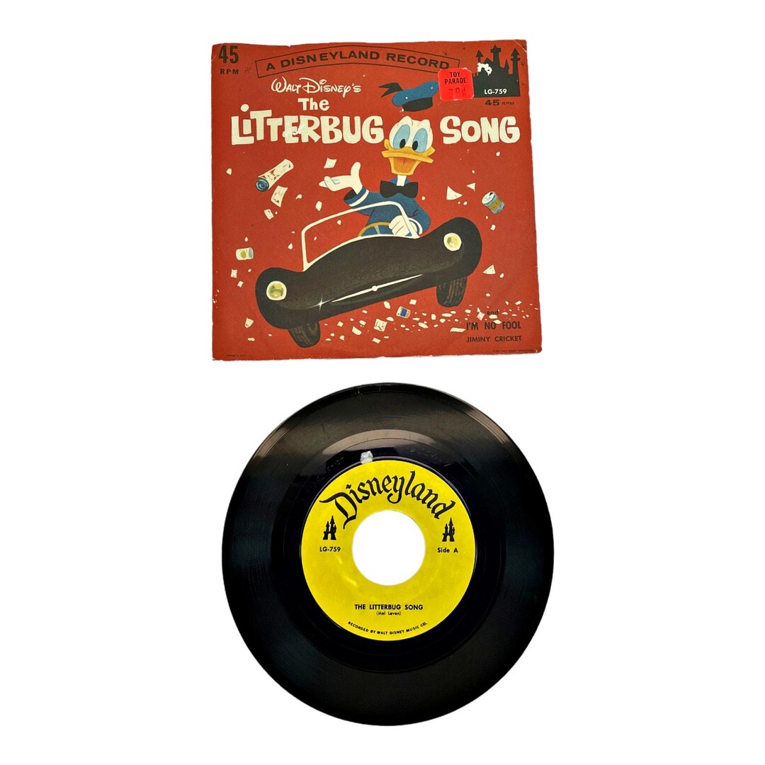 Walt Disney's the Litterbug Song 45 Record Vinyl Album VINTAGE RARE1962 ...