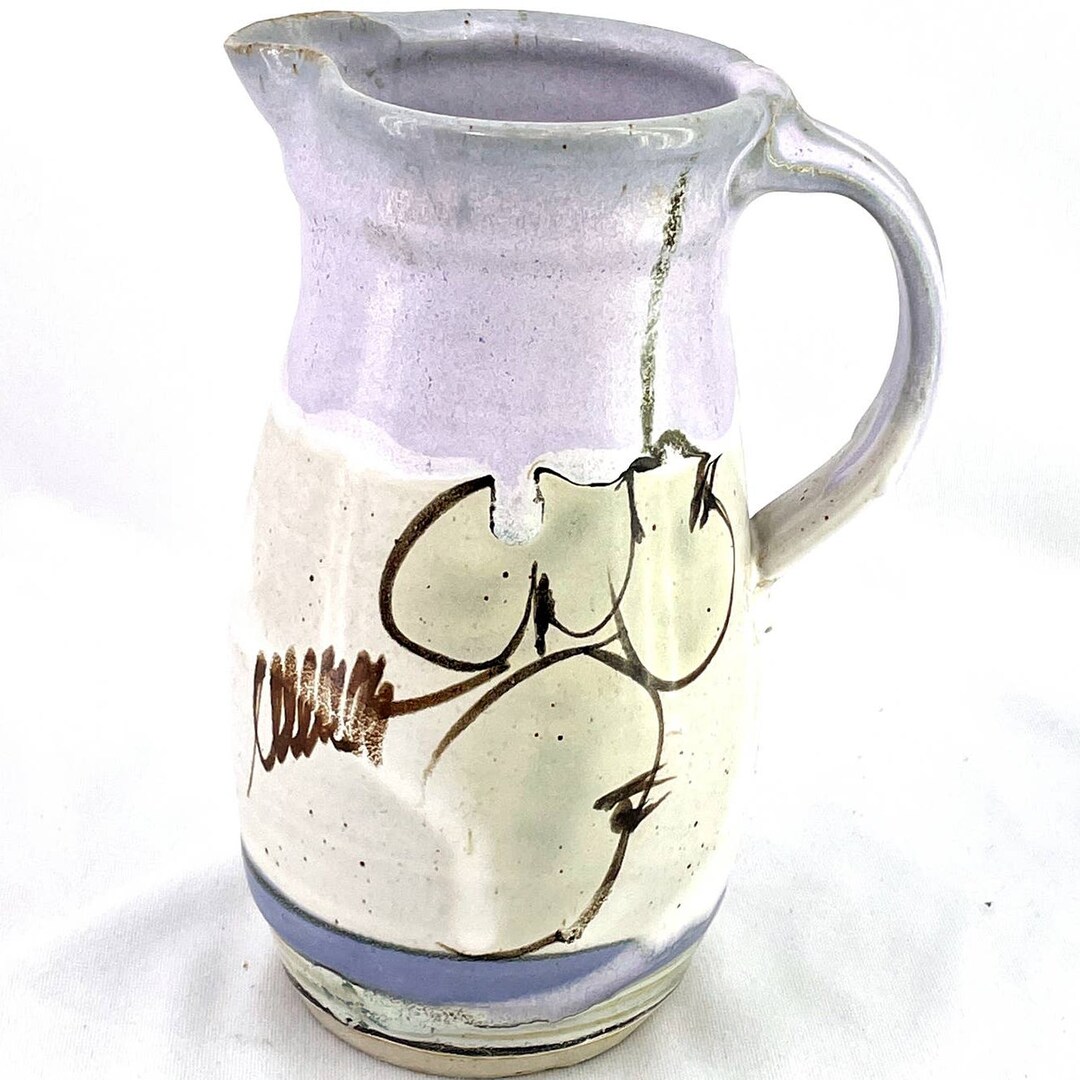 VTG Stoneware Pottery Signed John Scott Purple Grapes Artisan Studio ...
