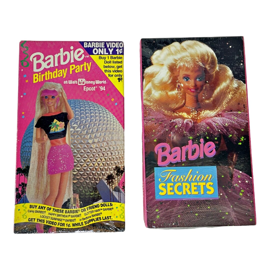 VHS Lot of Barbie Tapes Birthday Party & Fashion Secrets VHS Factory ...