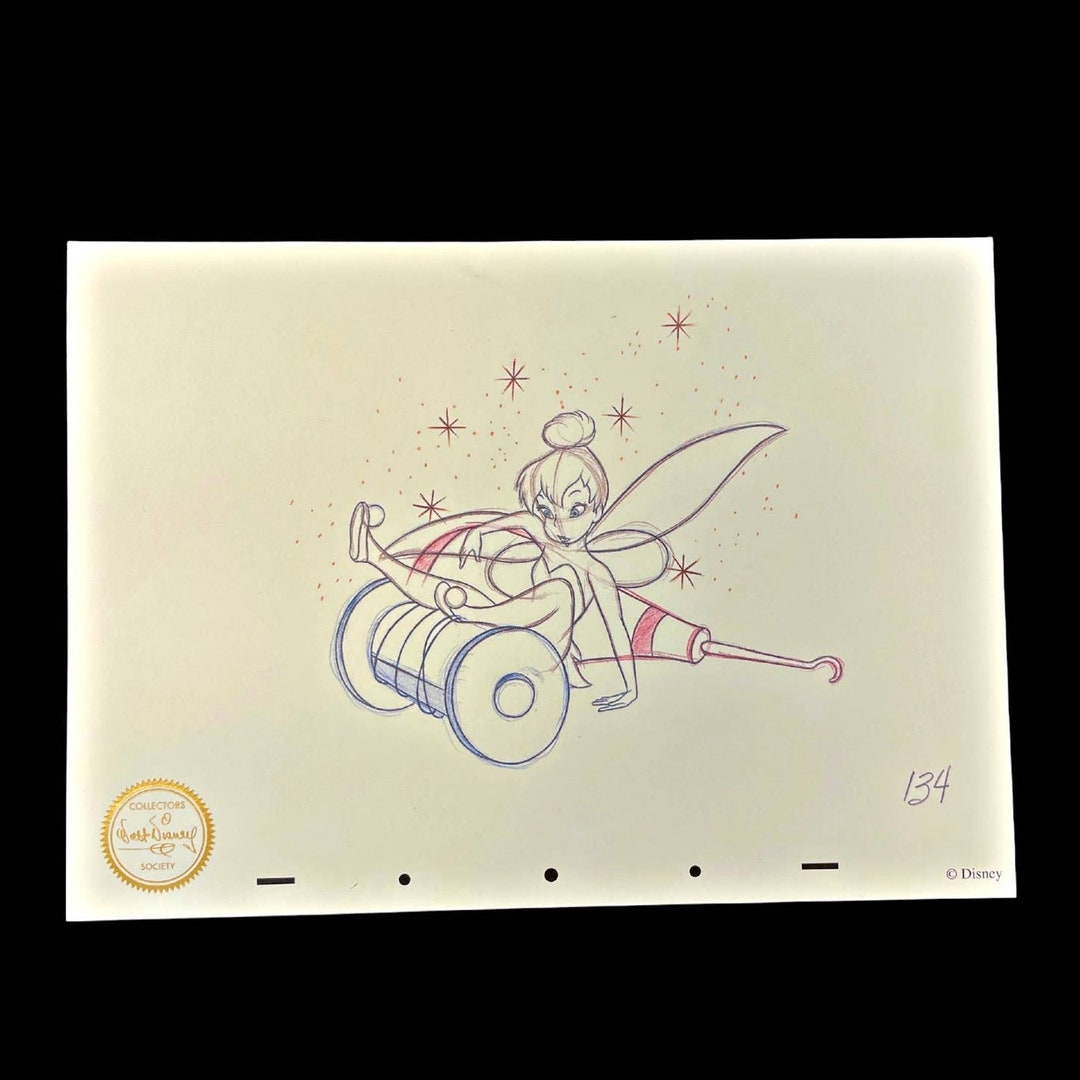 Walt Disney 2001 Fine Art Print Tinkerbell Thread Spool Animation ...