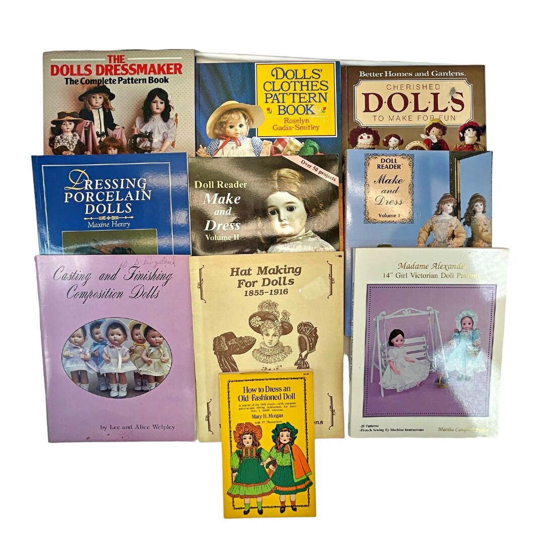 Lot of 10 Doll Making Books Patterns Porcelain Dressmaker Hat Pullen ...