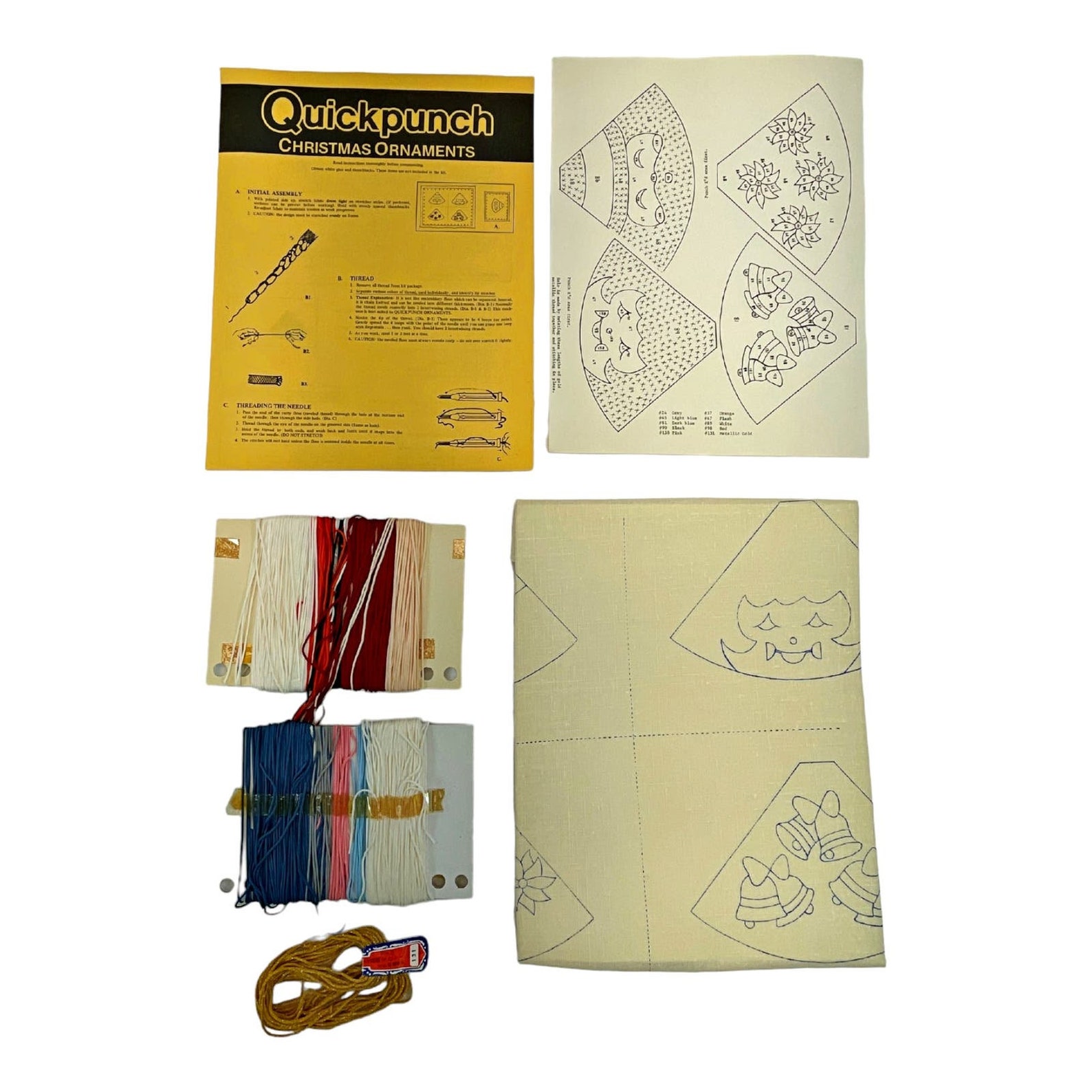 Vintage Quick Punch Christmas Ornaments Craft Kit by Cronar Dai Pat ...