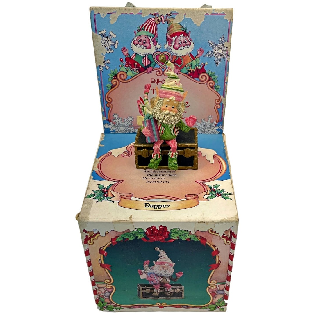 Enesco the North Pole Village Dapper Elf 1988 Sandra Zimnicki - Etsy