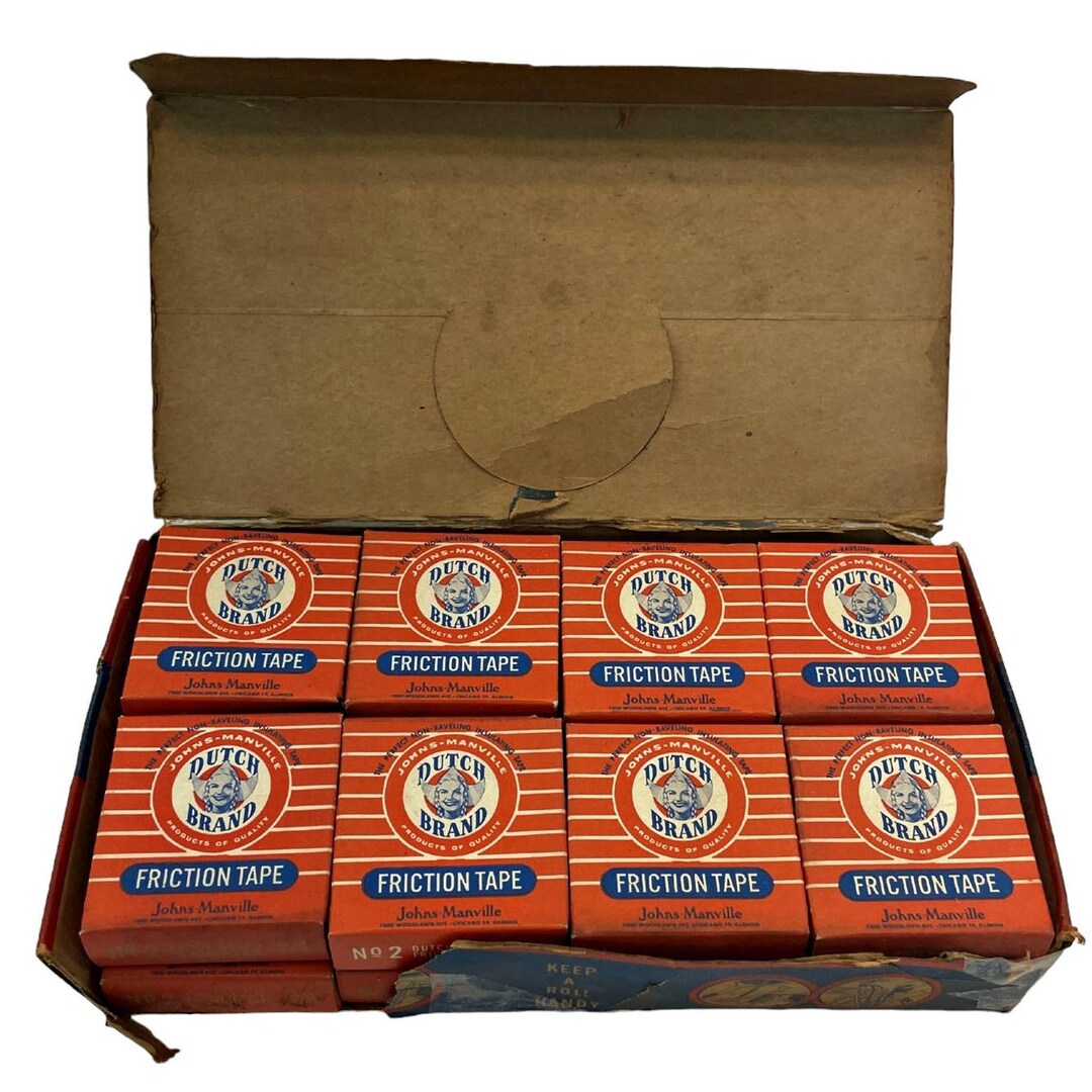 Vintage Dutch Brand Friction Tape Box of 16 Advertising - Etsy