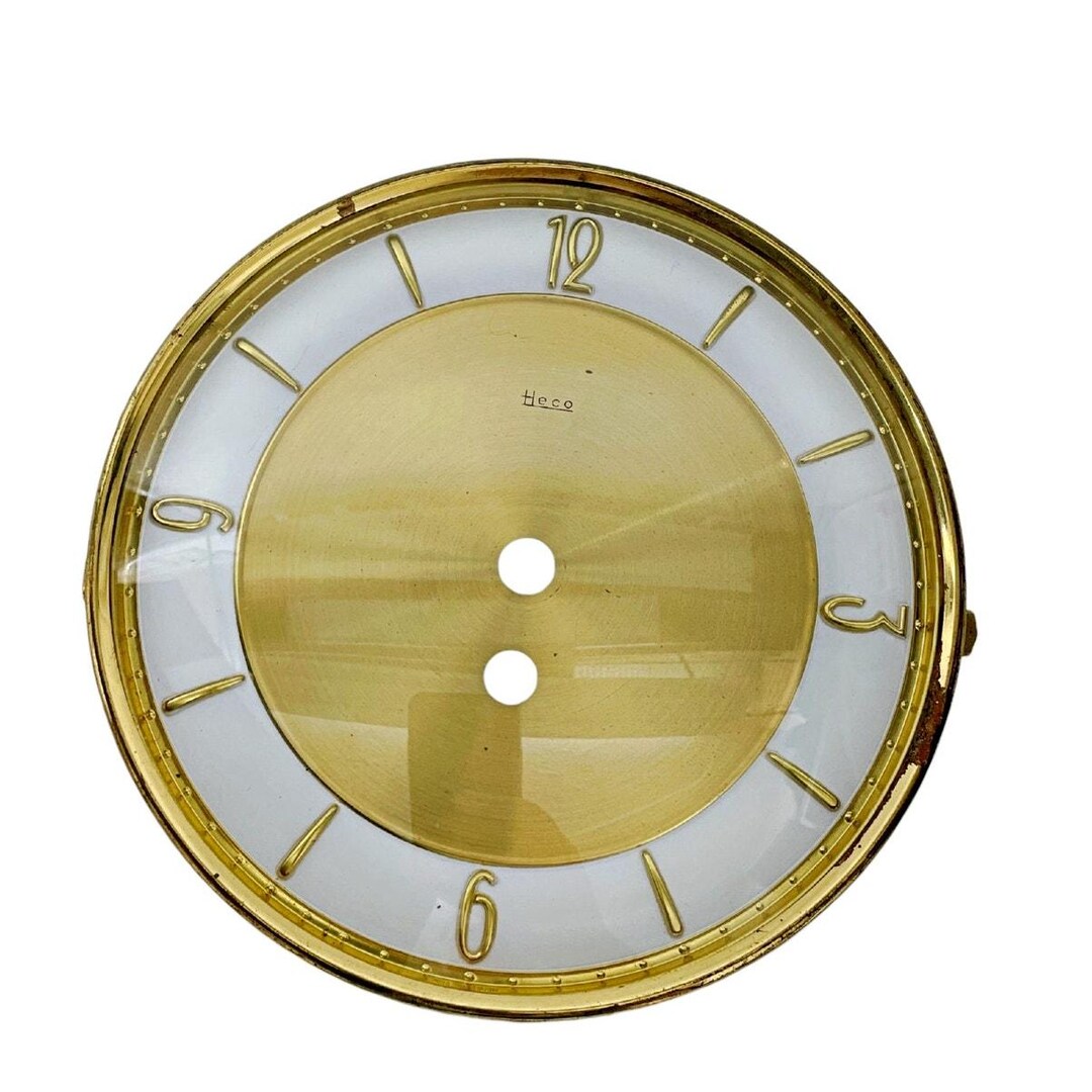 Heco German Gold Clock Face and Glass Cover 6.25 Replacement Part Henry ...