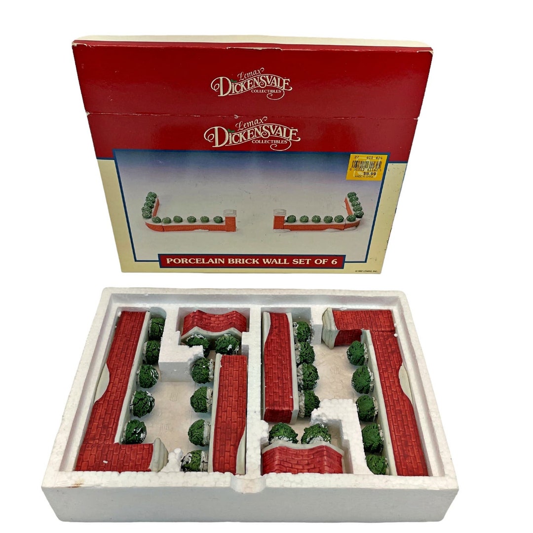 Lemax 1996 Dickensvale Porcelain Collection Brick Wall Set of 6 in Box ...