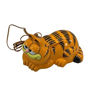 Garfield Cat Phone Vtg TYCO 80s Landline Telephone 1981 Eyes Open ...