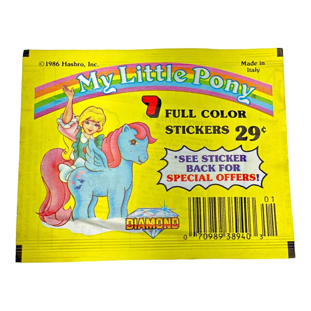 Vintage HTF My Little Pony Hasbro 1986 7 Full Color Stickers SEALED NOS ...