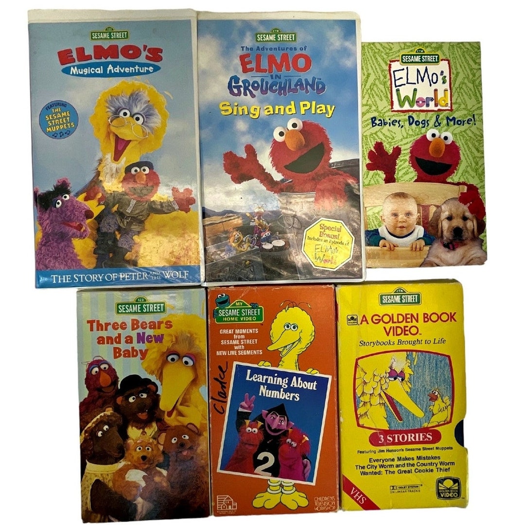 Sesame Street VHS Lot (6) Three Bears & Baby Dogs Musical Grouchland ...