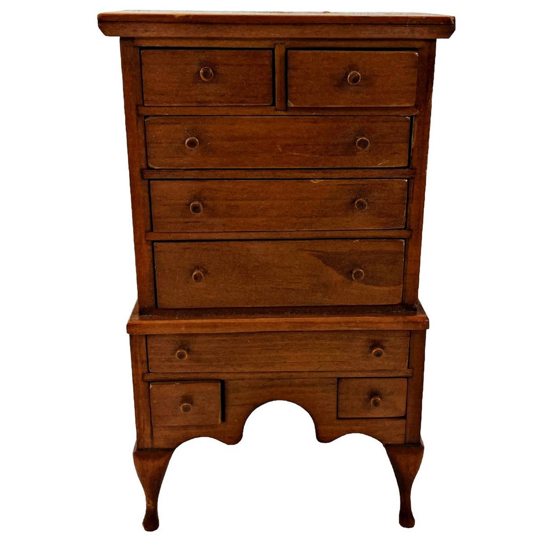 Vintage Miniature Scale Tall 8 Drawer High Boy Dresser Toncoss ...