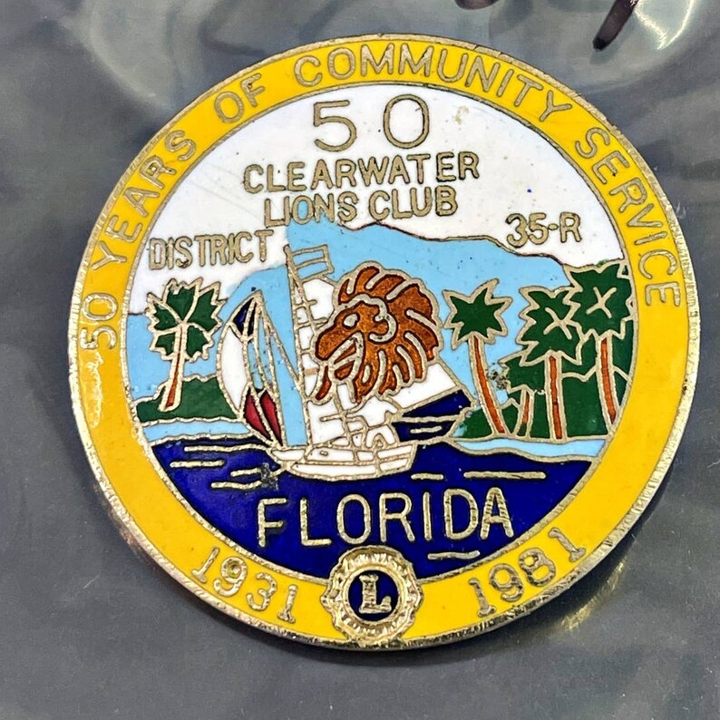 Vintage 50 Years Community Service Clearwater FL Lion's Club 1931-1981 ...