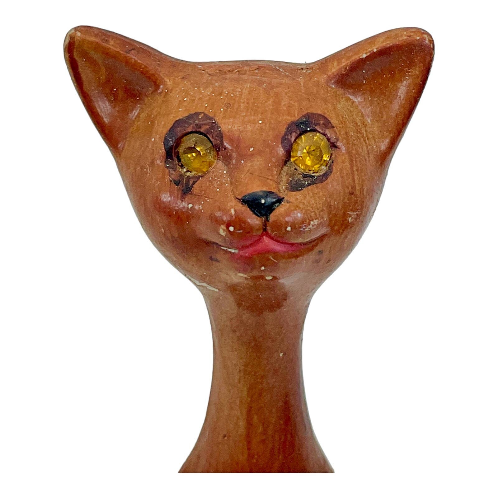 Vintage Long Neck Cat MCM Mid Century Hand Painted Statue - Etsy
