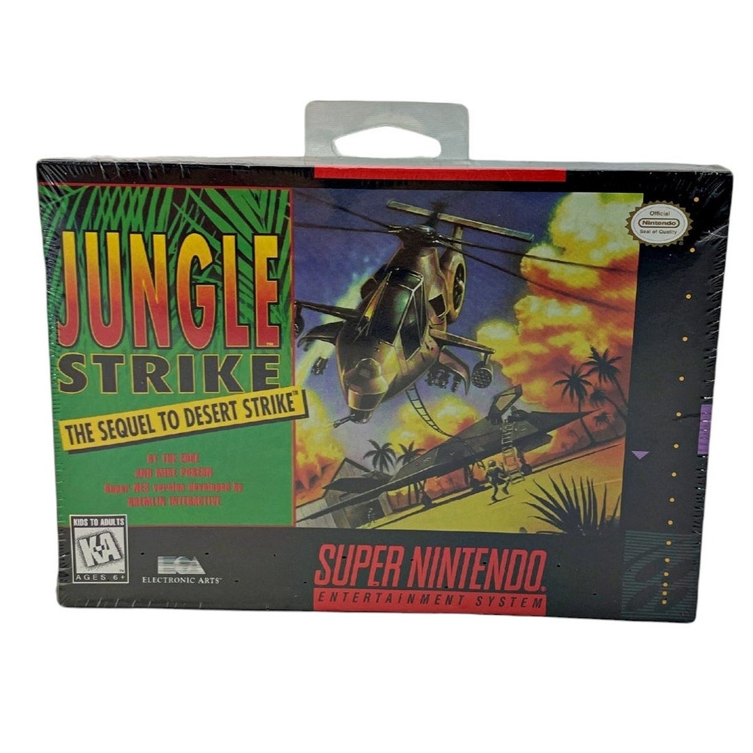 Jungle Strike super Nintendo SNES 1993 RARE brand New & Sealed Hang Tab ...