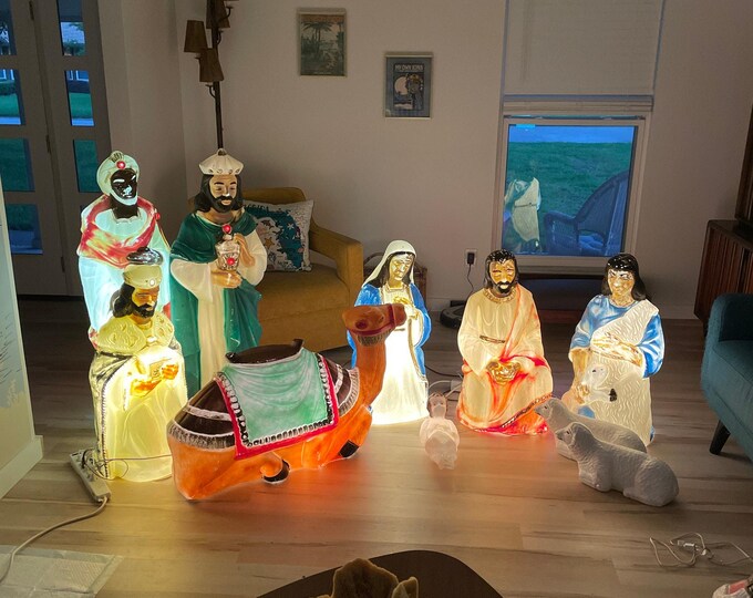 10 Pc General Foam Plastics Empire Blow Mold Christmas Nativity Scene ...