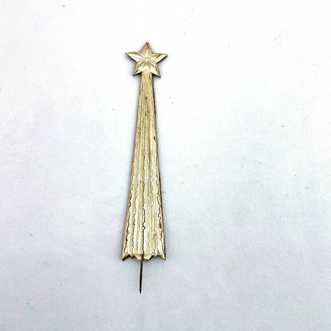 RARE Vtg Golden Antique Dresden Star of Bethlehem Germany German Creche ...