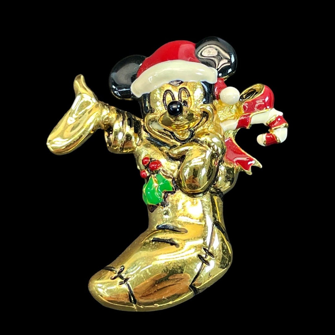 Vintage Napier Disney Mickey Mouse in Christmas Stocking Brooch Pin - Etsy