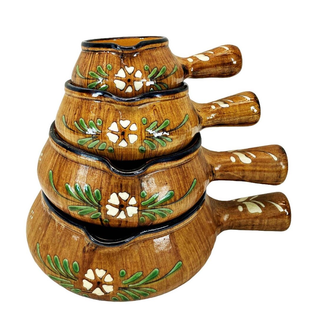 Vintage French Rustic Alsace Souffleheim Set 4 Handled Bowls ...