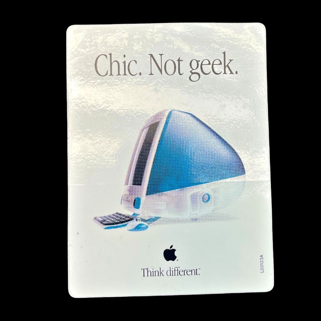 Vintage Apple Computer Imac Sticker Think Different "chic, Not Geek" - Etsy