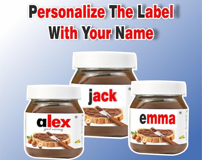 Personalised Chocolate Spread LABEL VINYL STICKER Funny Novelty Gift ...