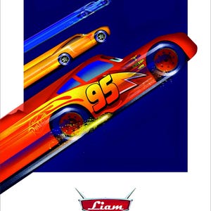 Set of 3 Movie Poster - Cars Movie Poster - Piston Cup - Disneyland ...