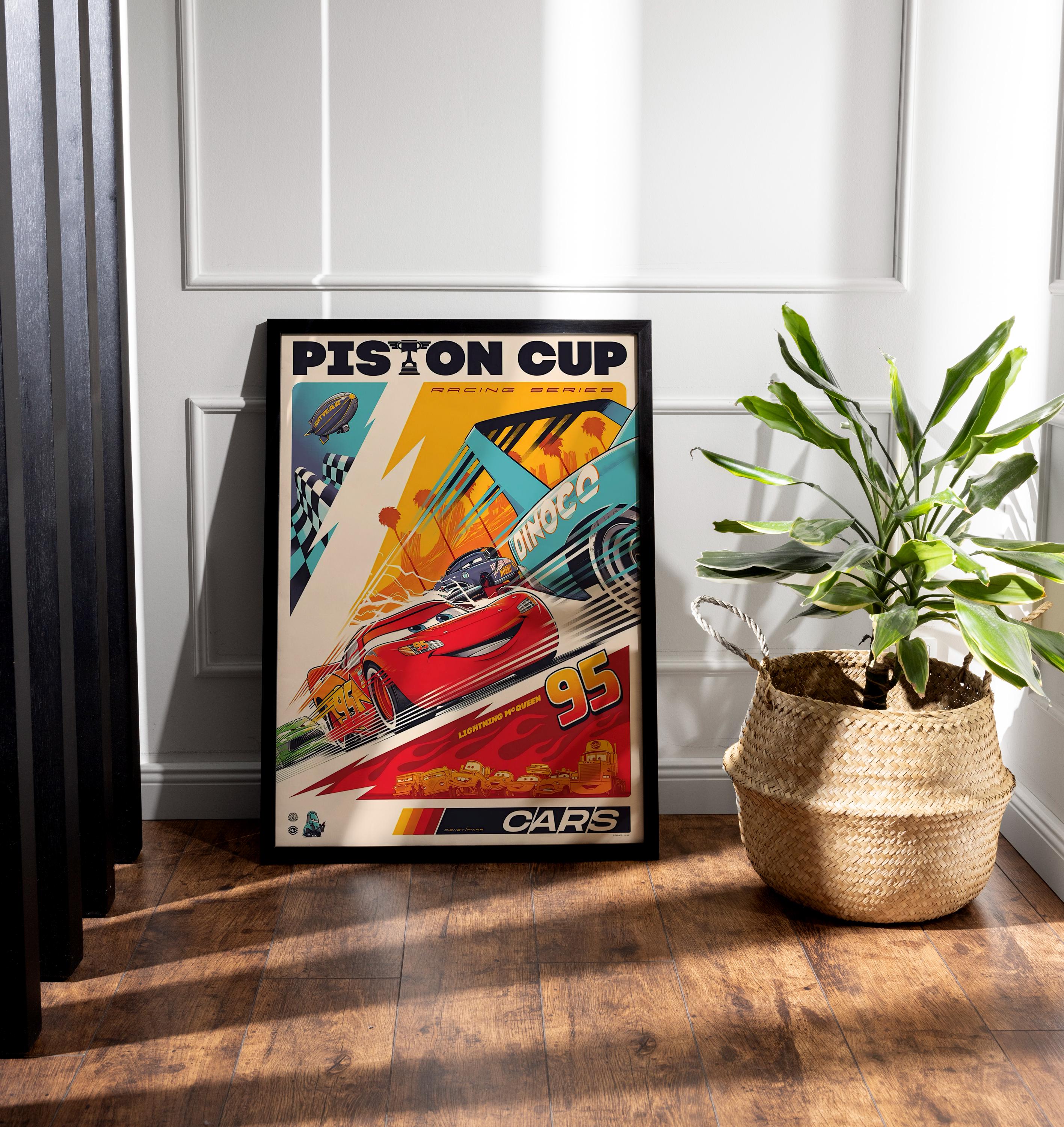 Cars Movie Poster Piston Cup Disneyland Home Piston Cup Lightning ...