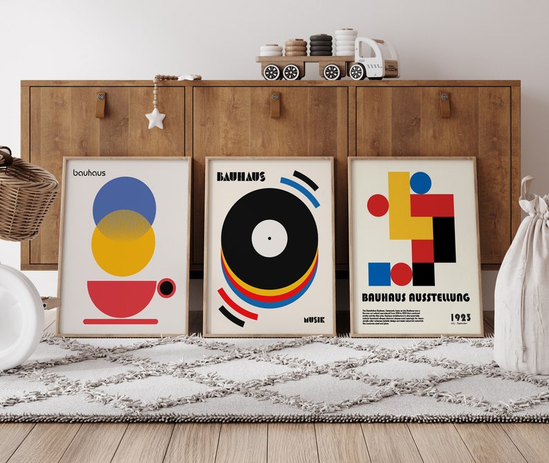 Set Of 3 Bauhaus Print Bauhaus Prints Wall Collage Kit Famous