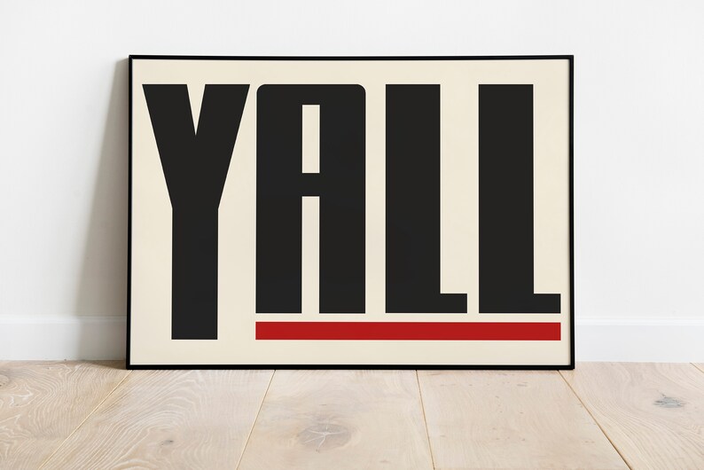 Y'all Means All Typography Poster, Southwestern Decor, Bold Type Print ...
