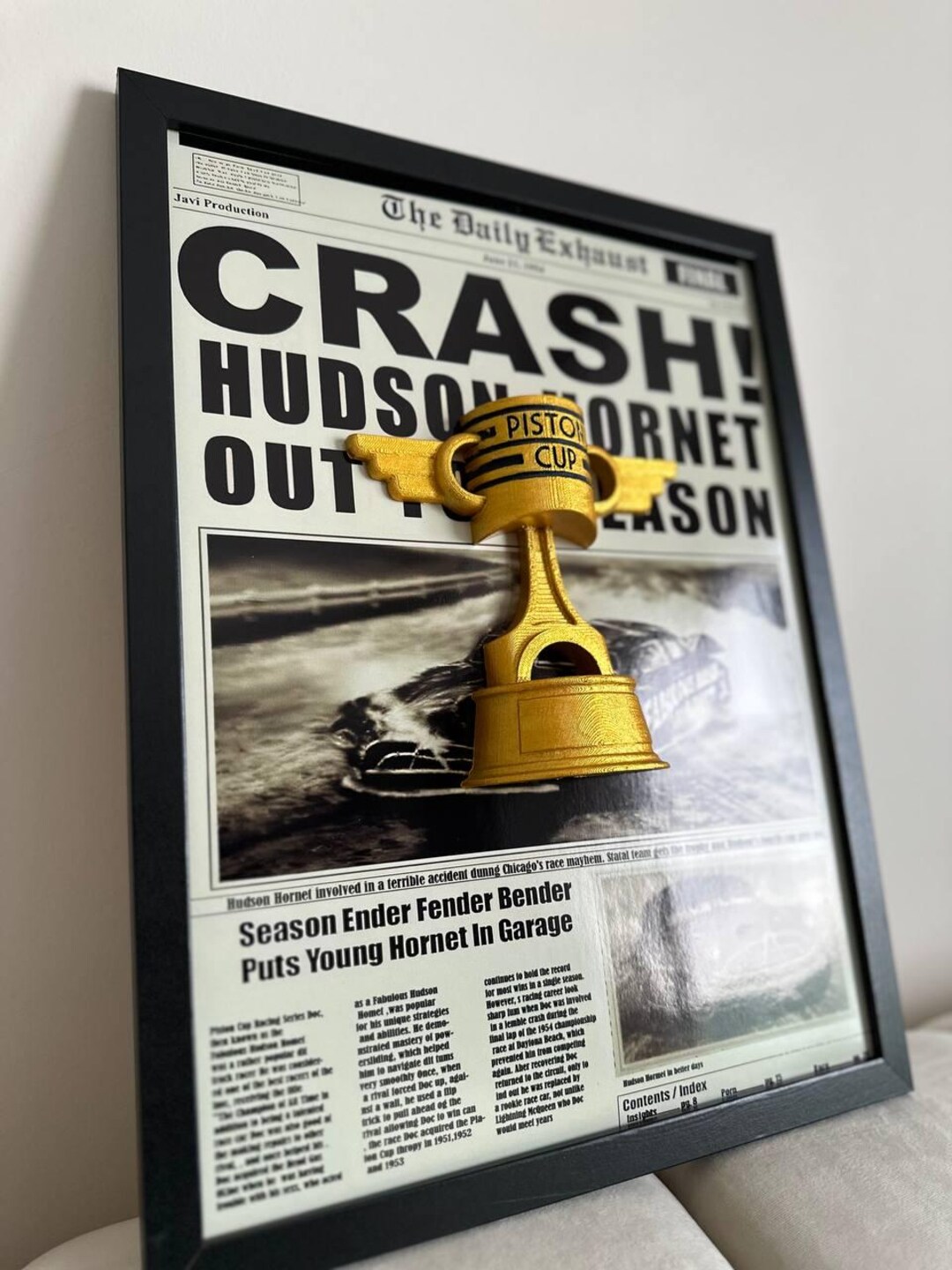 Framed 3D Piston Cup Movie Poster - Cars Movie Poster - Piston Cup ...