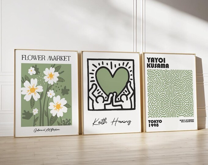 Sage Green Wall Art, Exhibition Print Set, Digital Download, Museum ...