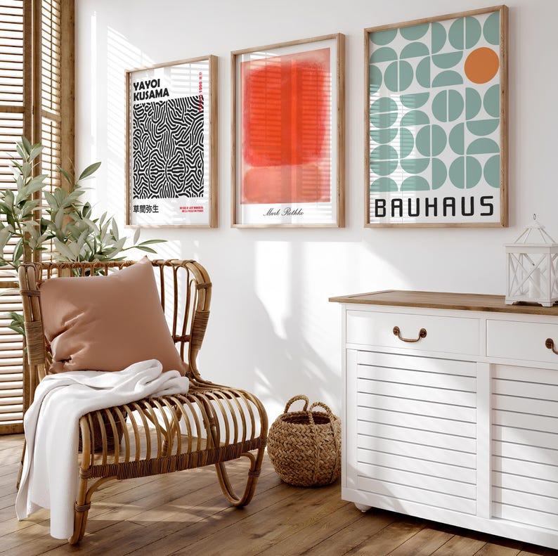 Set of 3 Prints, Bestseller Poster Set, Trendy Poster Bundle, Bauhaus ...