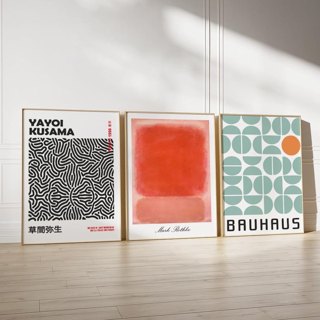 Set of 3 Prints, Bestseller Poster Set, Trendy Poster Bundle, Bauhaus ...