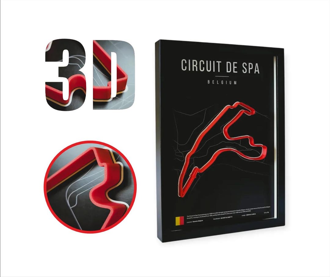 3D Spa-francorchamps Poster Belgium GP F1 Circuit Art, Detailed ...