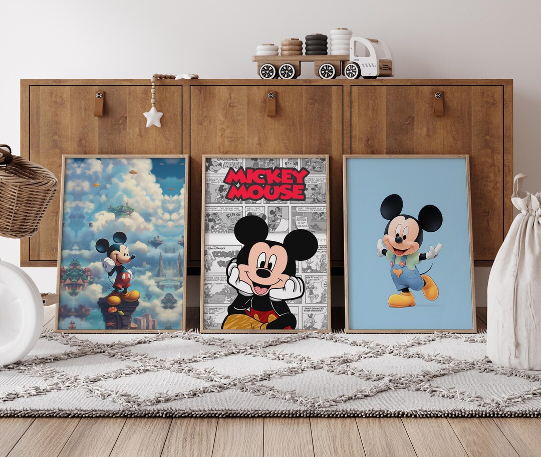 SET OF 3 Mickey Mouse Quote Prints, Ickey Wall Art Print, Disney ...