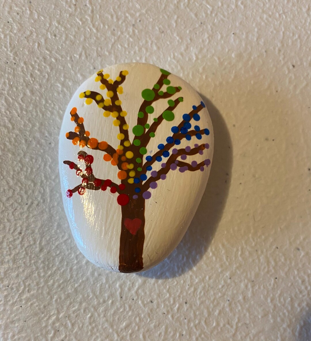 Colorful Tree Hand Painted Rock, Garden Rock, Kindness Rock, Rock Art ...