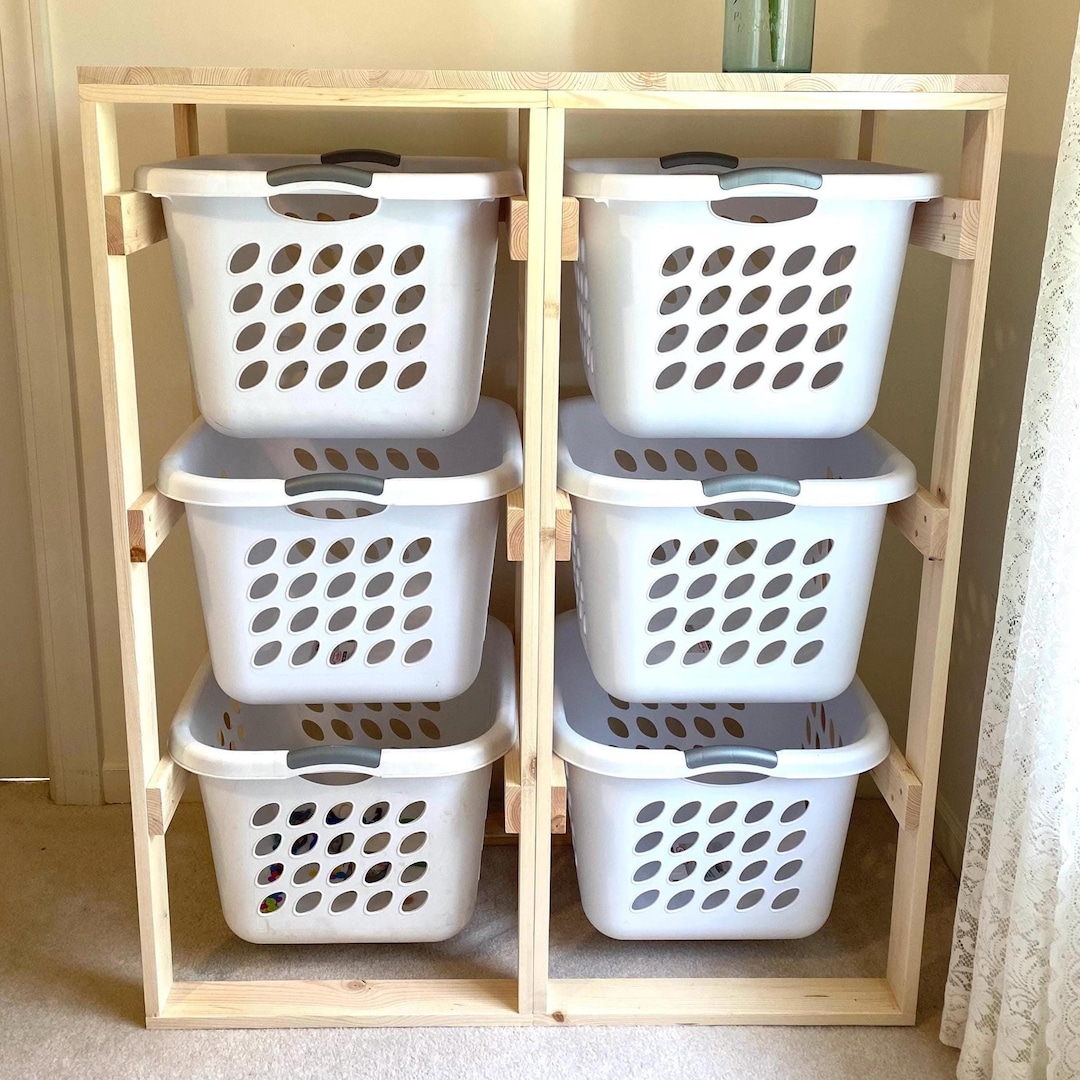6 Tier Laundry Basket Holder (1.5 Bushel) - Etsy